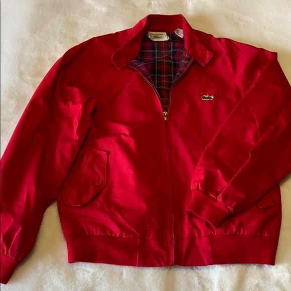 Lacoste | Jackets & Coats | Vintage Izod Lacoste Red Sport Jacket ...